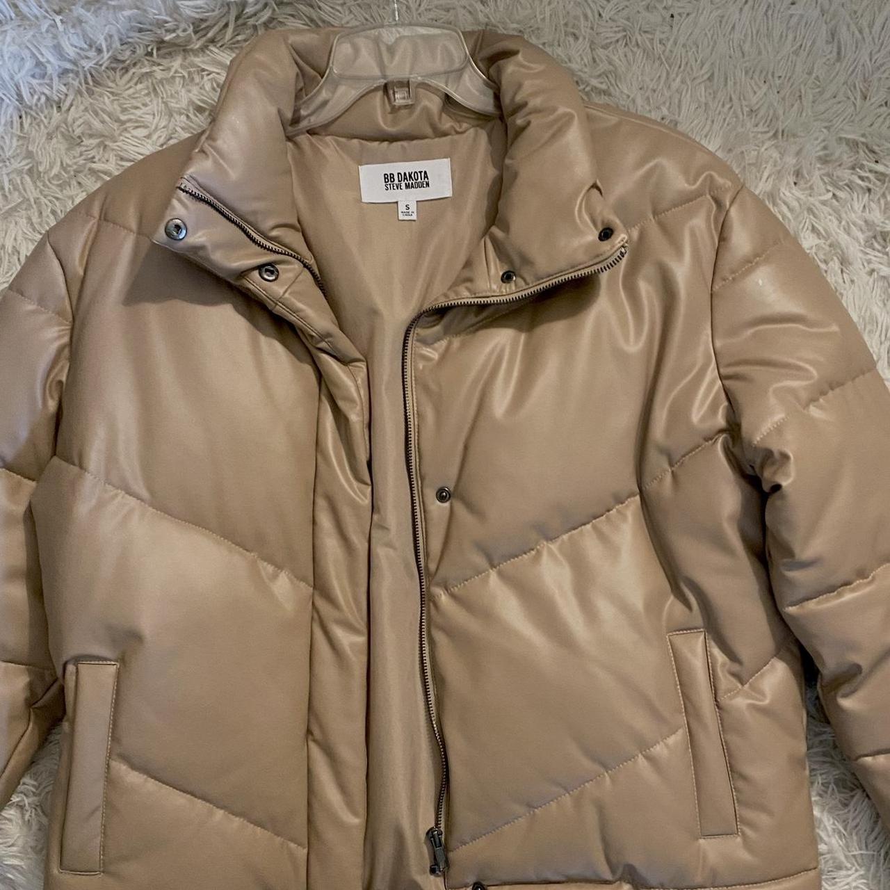 Steve Madden Tan Puffer Jacket Never Worn #Jackets... | Depop