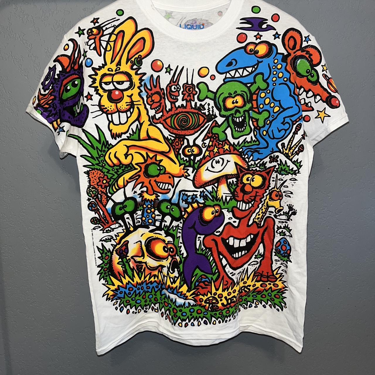 liquid blue Men's White T-shirt | Depop