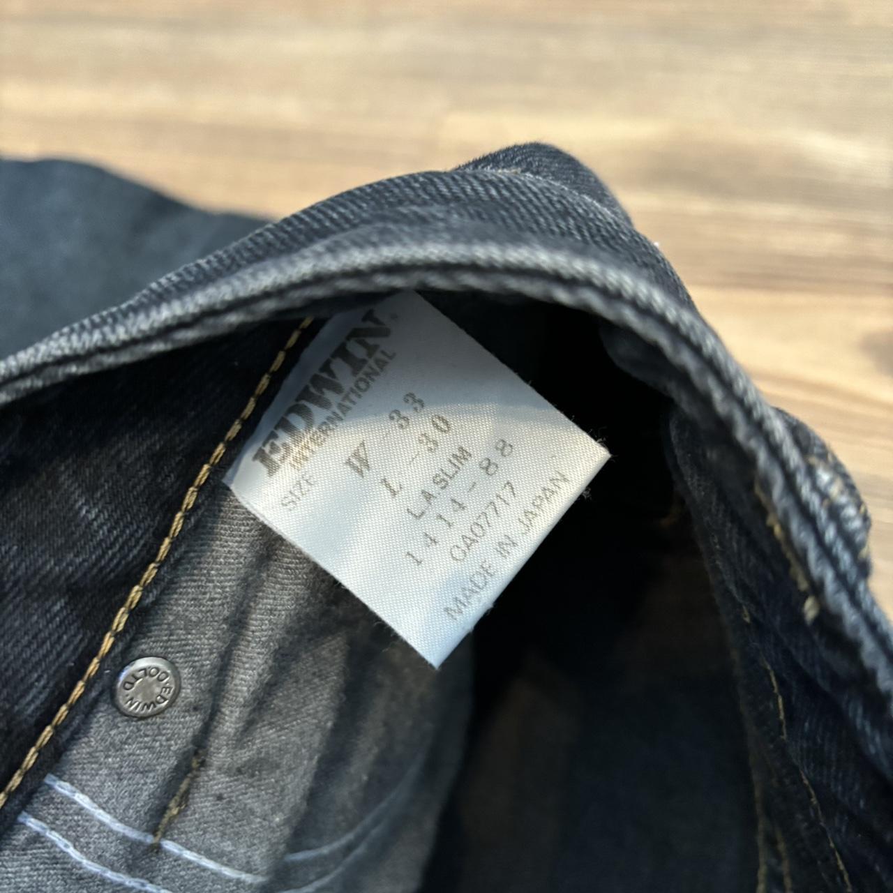 vintage baggy edwin jeans size 33x30. insane color... - Depop