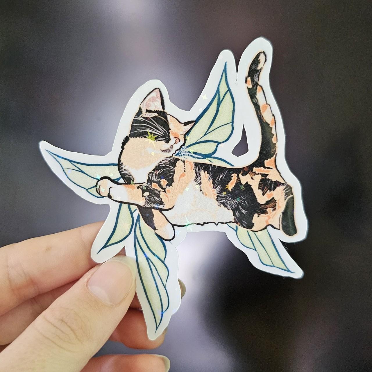 Calico Cat Fairy Vinyl Sticker 🧚‍♀️ 3 inch waterproof... - Depop