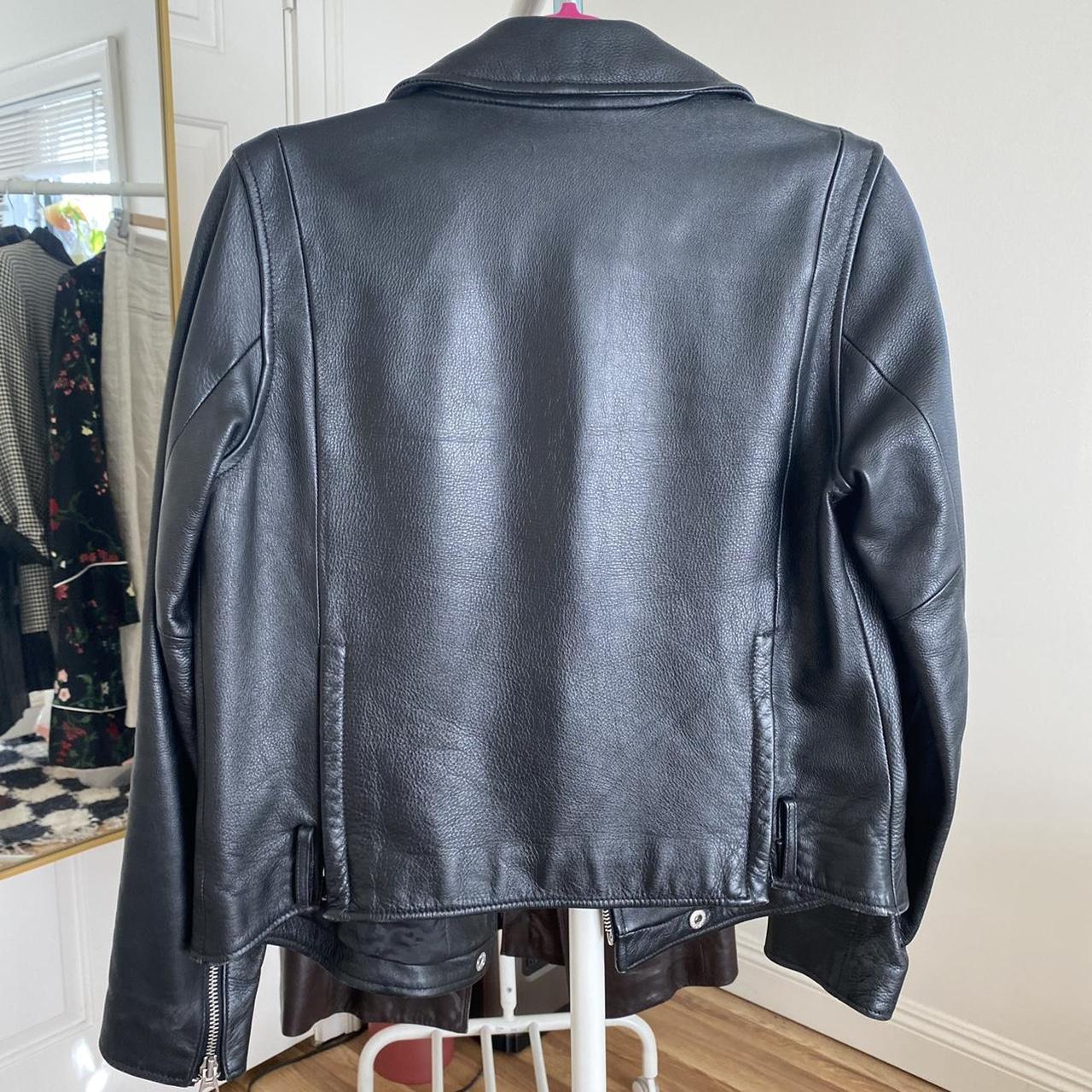 classic leather moto jacket ️‍🔥 almost perfect... - Depop