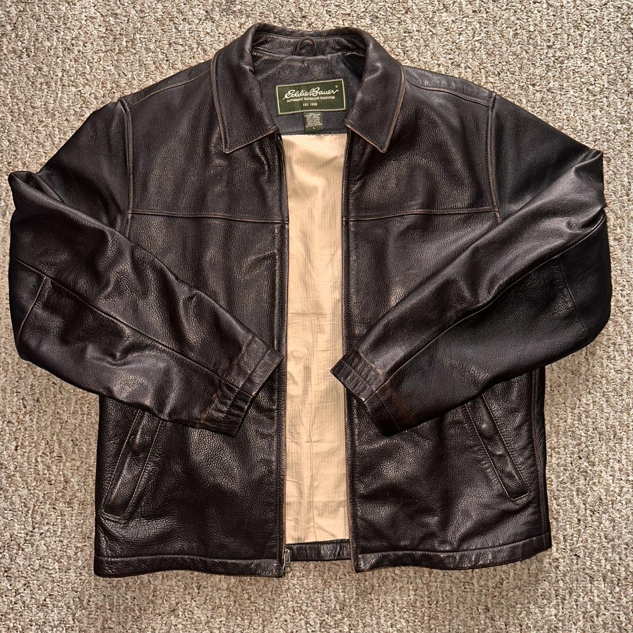 Vintage Eddie Bauer leather jacket #leatherjacket | Depop