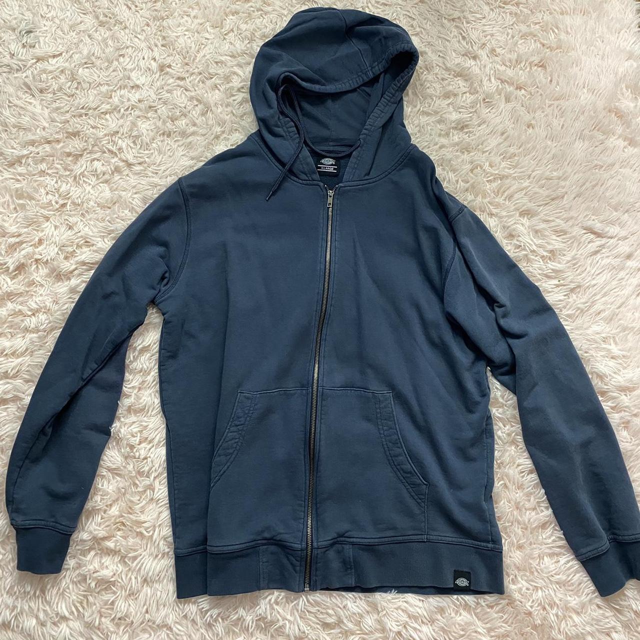 Dickies Oversized Navy Zip Up Hoodie Dickies Depop