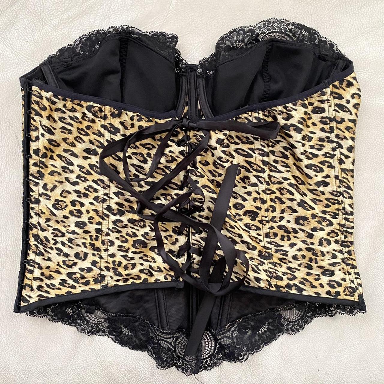 vintage cheetah print corset top pit to pit... - Depop