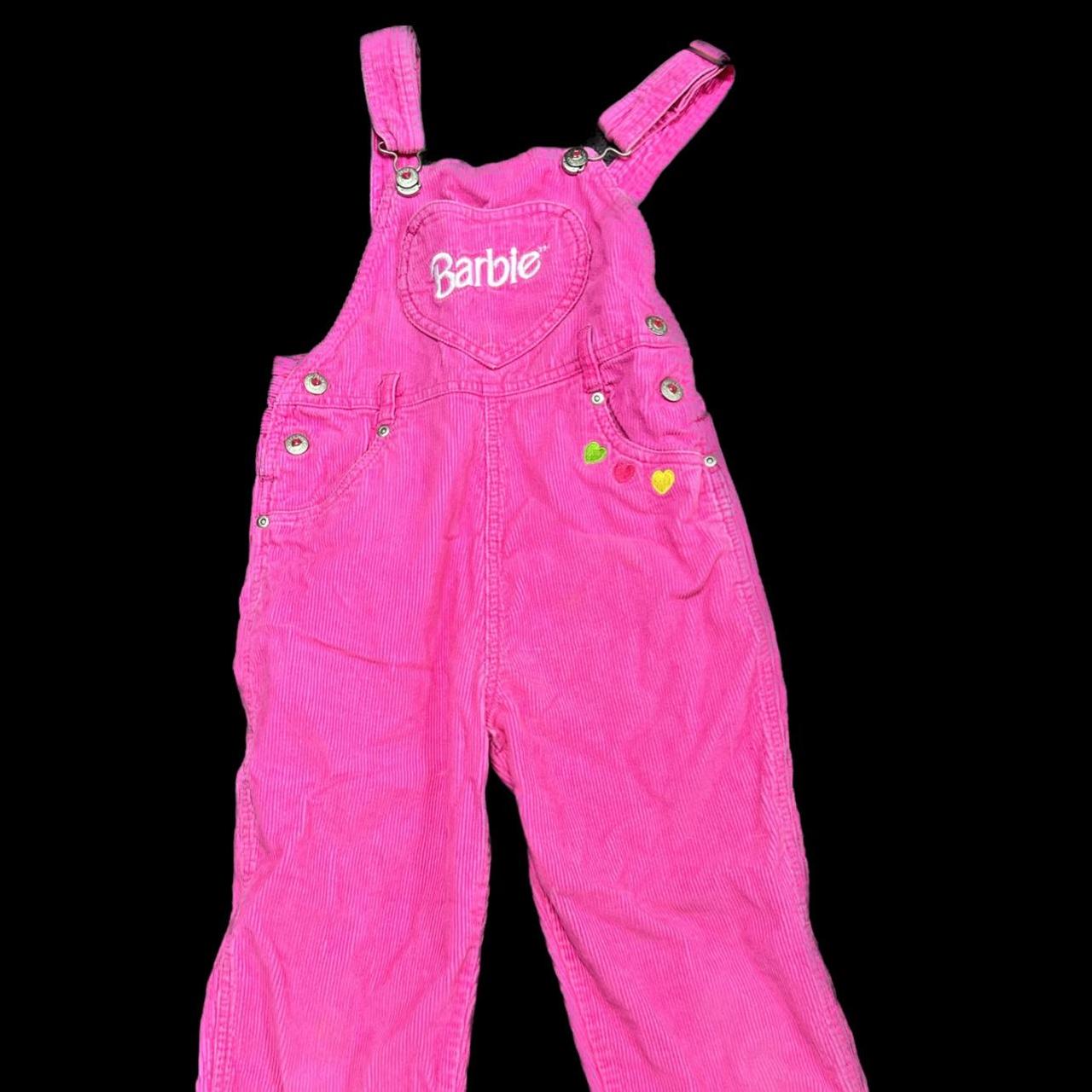 Kids “Barbie” pink corduroy overalls #barbie #kids... - Depop