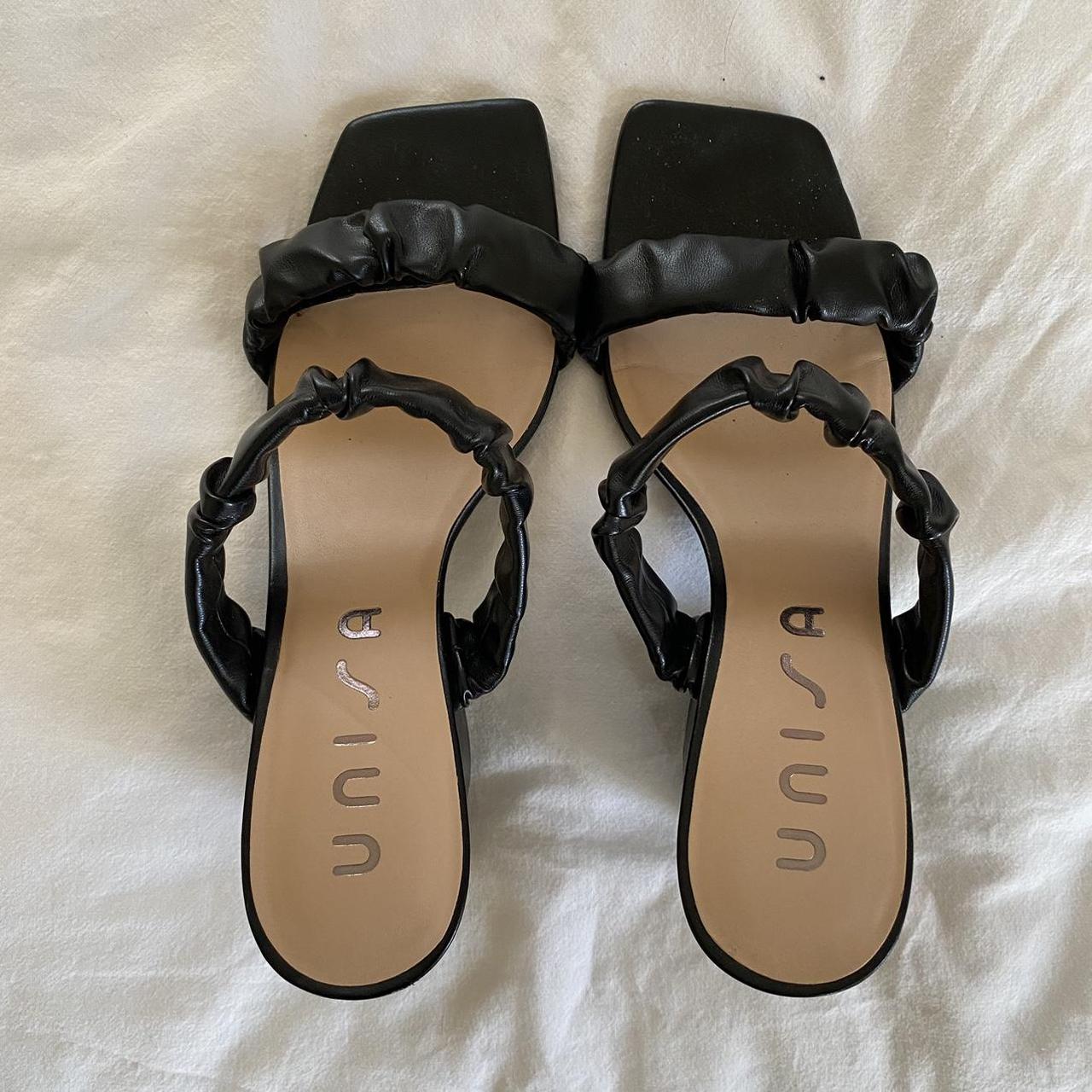 Cute black heeled sandals from the brand unisa.... - Depop