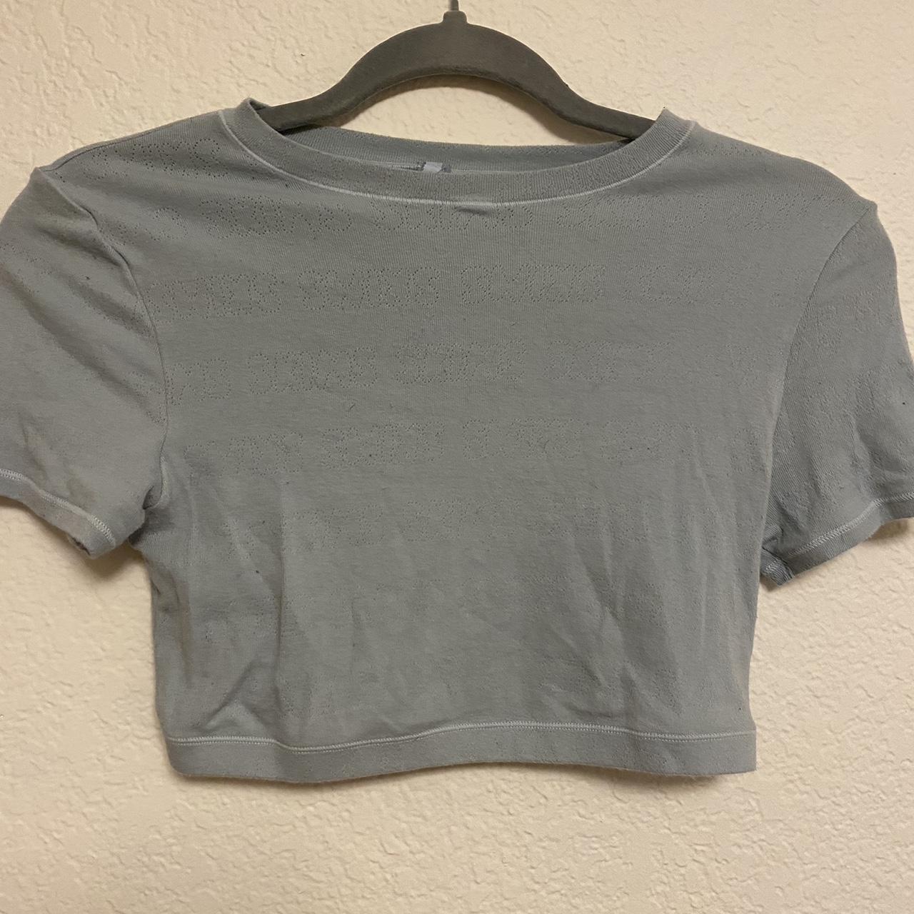 Skims Women's Blue Crop-top | Depop