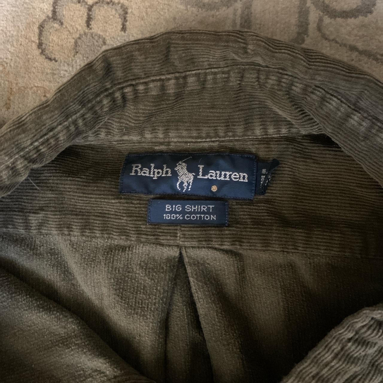 Ralph Lauren Greenish brown corduroy button up size... - Depop