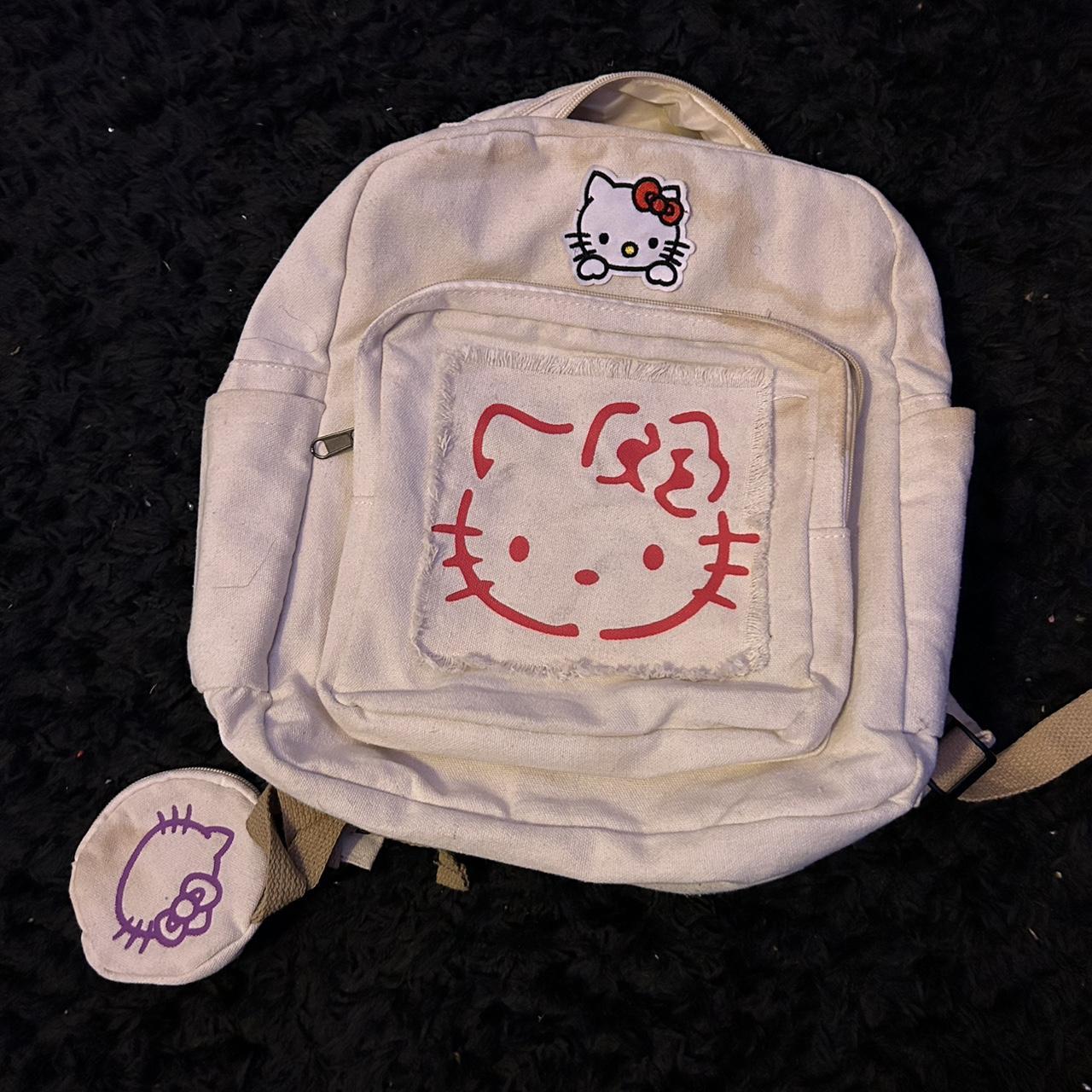 Hello Kitty book bag / backpack. Has a small stain... - Depop