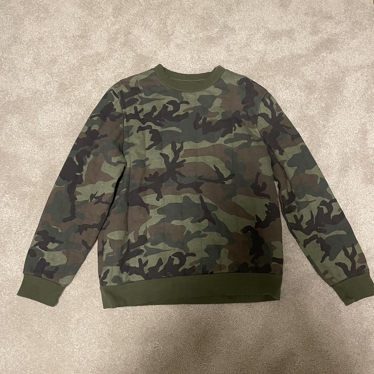 stussy quilted camo crewneck. worn once. in good... - Depop