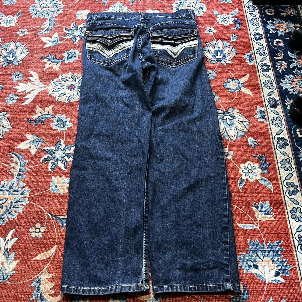 Early 2000s y2k grunge Jeanetix embroidered jeans,... - Depop