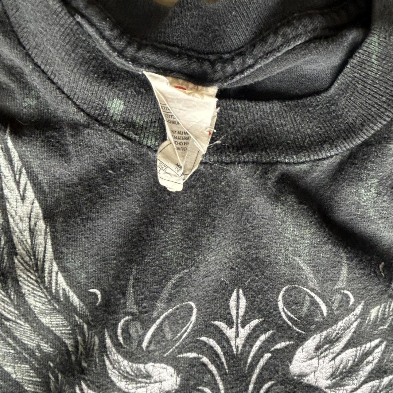 Emo grunge affliction style shirt with wings and... - Depop
