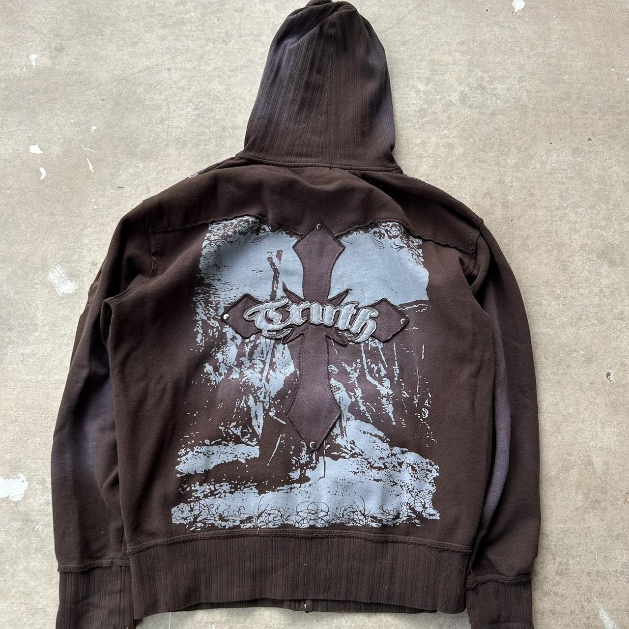 Y2K grunge emo affliction MMA ELITE Tapout style zip... - Depop