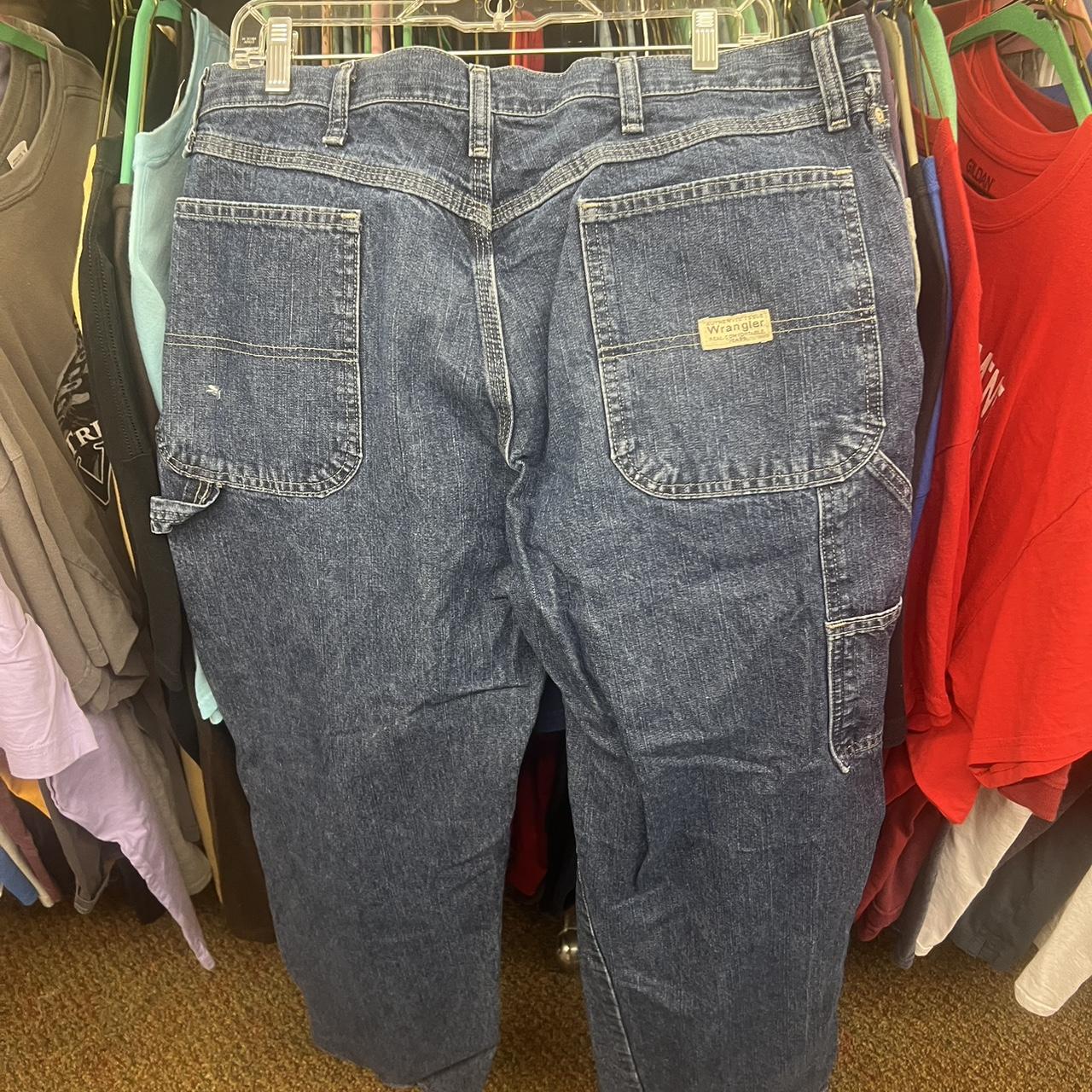 VINTAGE WRANGLER CARPENTER JEANS (size 36x30)... - Depop