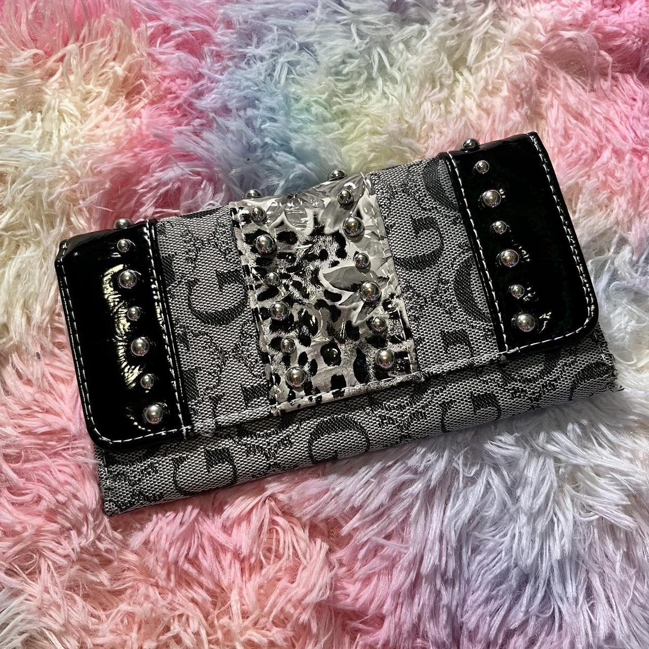 g monogram y2k wallet black and grey leopard #y2k... - Depop