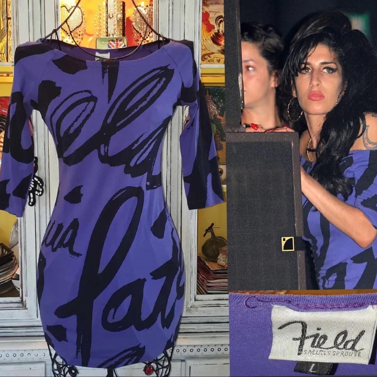 Patricia Field Y2K Amy Winehouse Purple Signature... - Depop