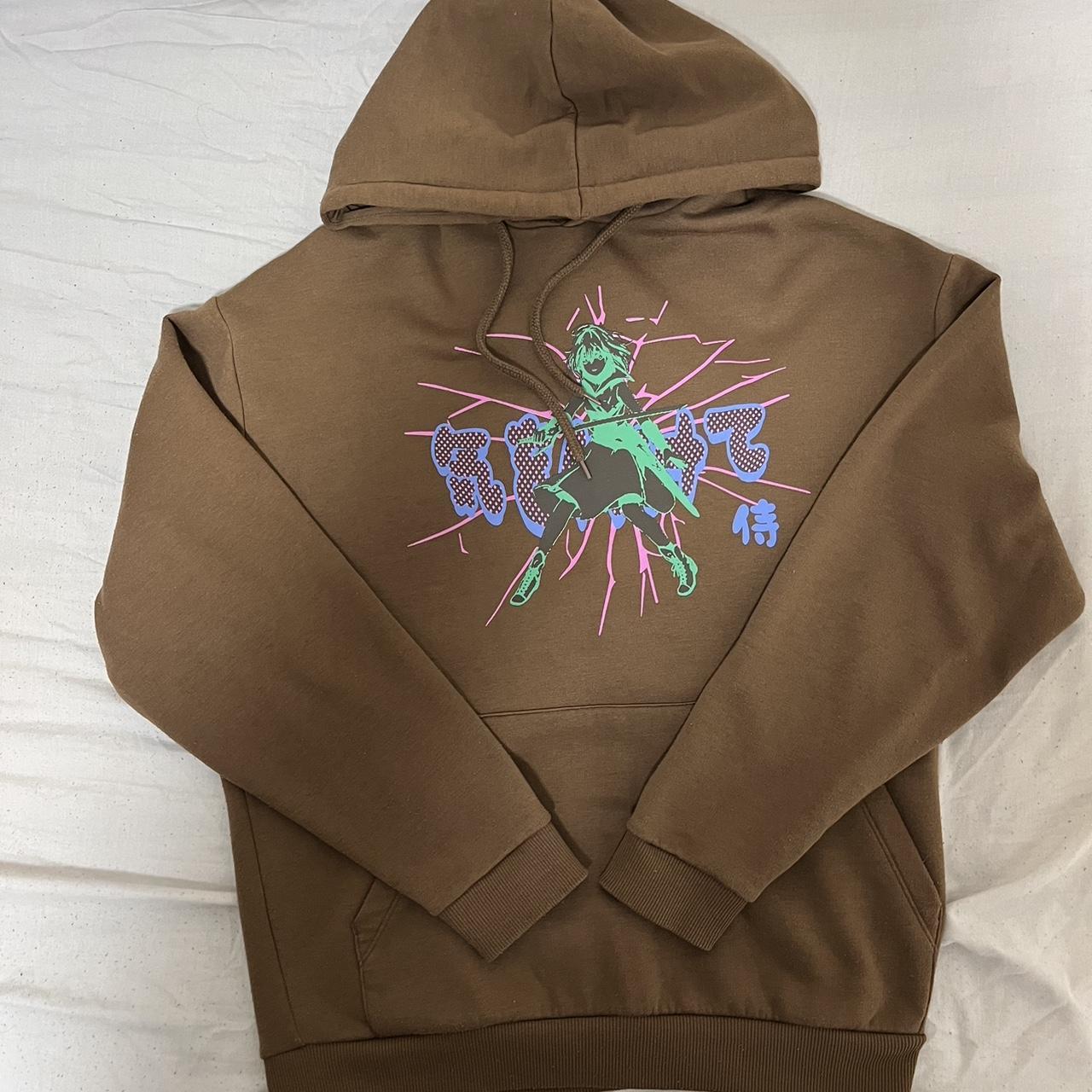 brown graphic hoodie. Great quality, worn a few... - Depop