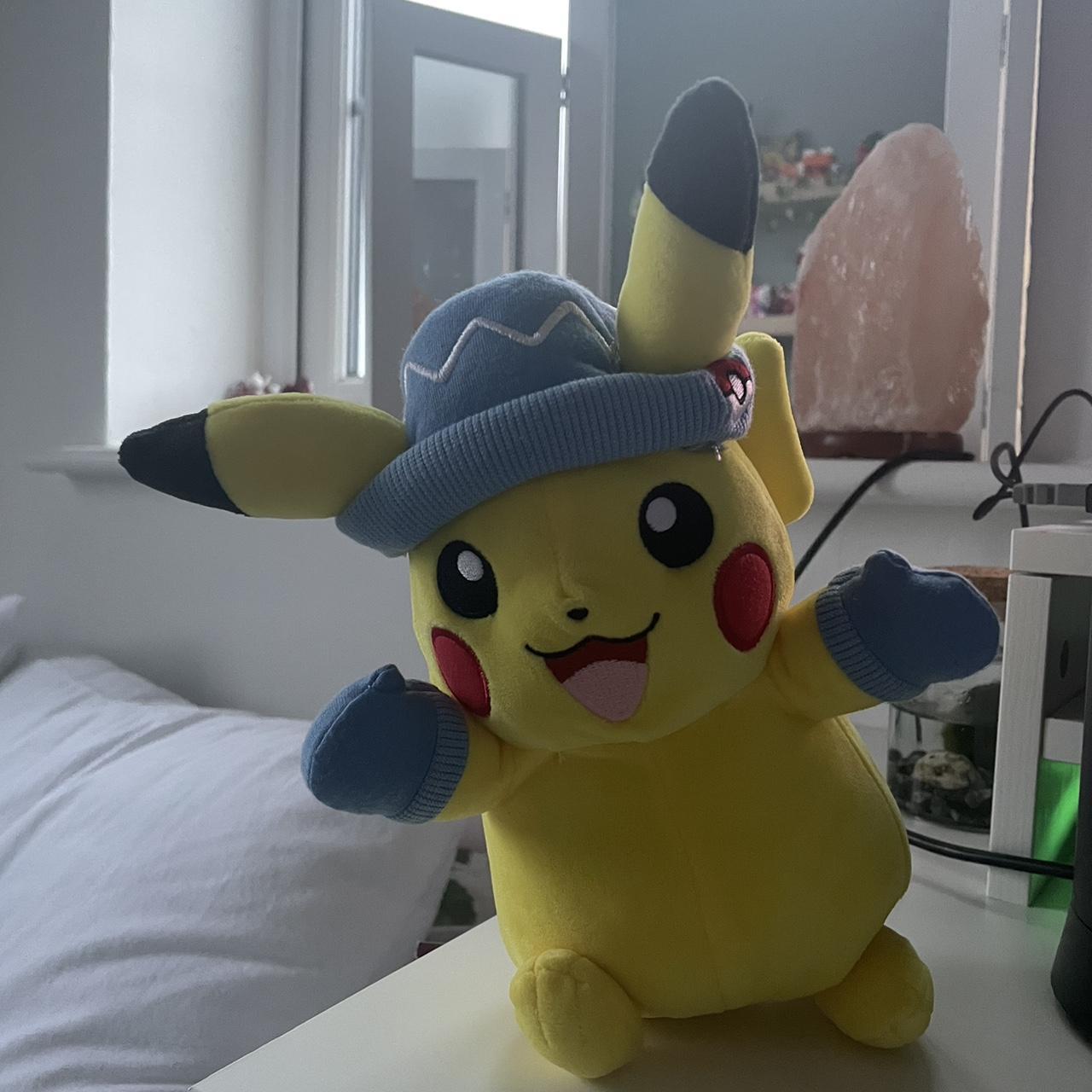 Pokémon holiday Pikachu blue hat with mittens plush... - Depop
