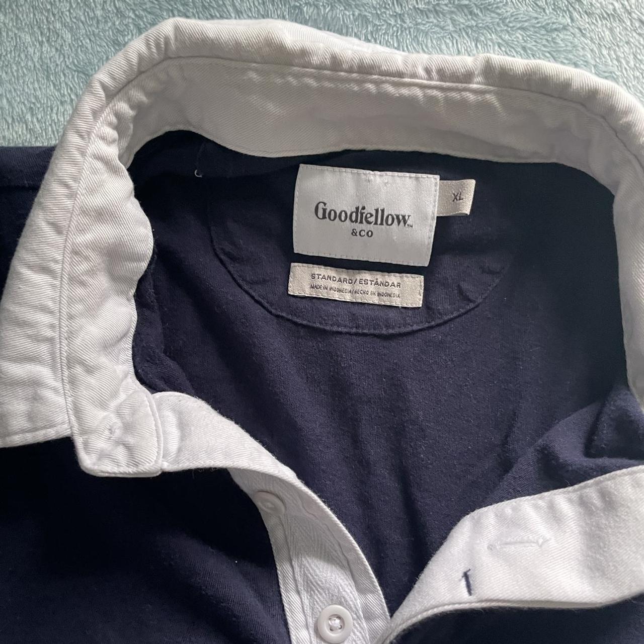 blue and white goodfellow collar shirt. tagged xl.... - Depop