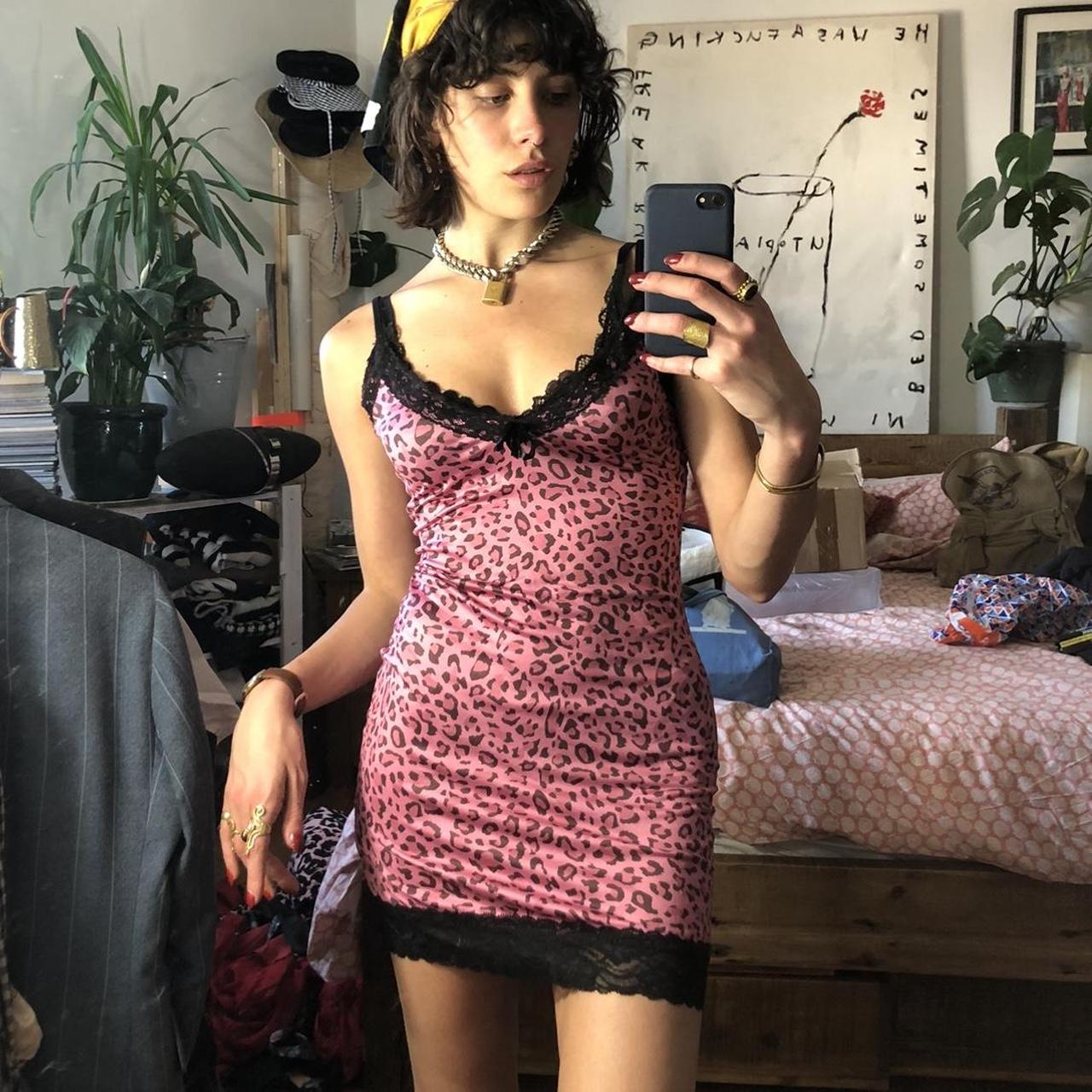 Pink Leopard Print Mini Dress Pink Leopard Print Depop