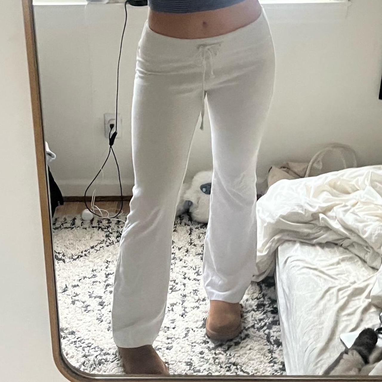 Brandy light grey drawstring flare pants - Depop