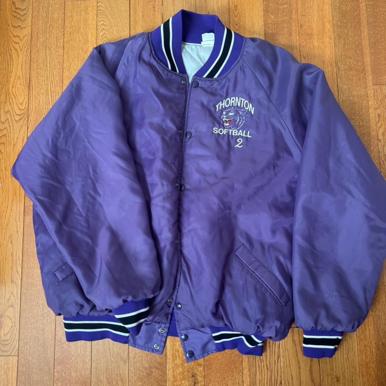Vintage Thornton Softball Varsity Jacket - Purple -... | Depop