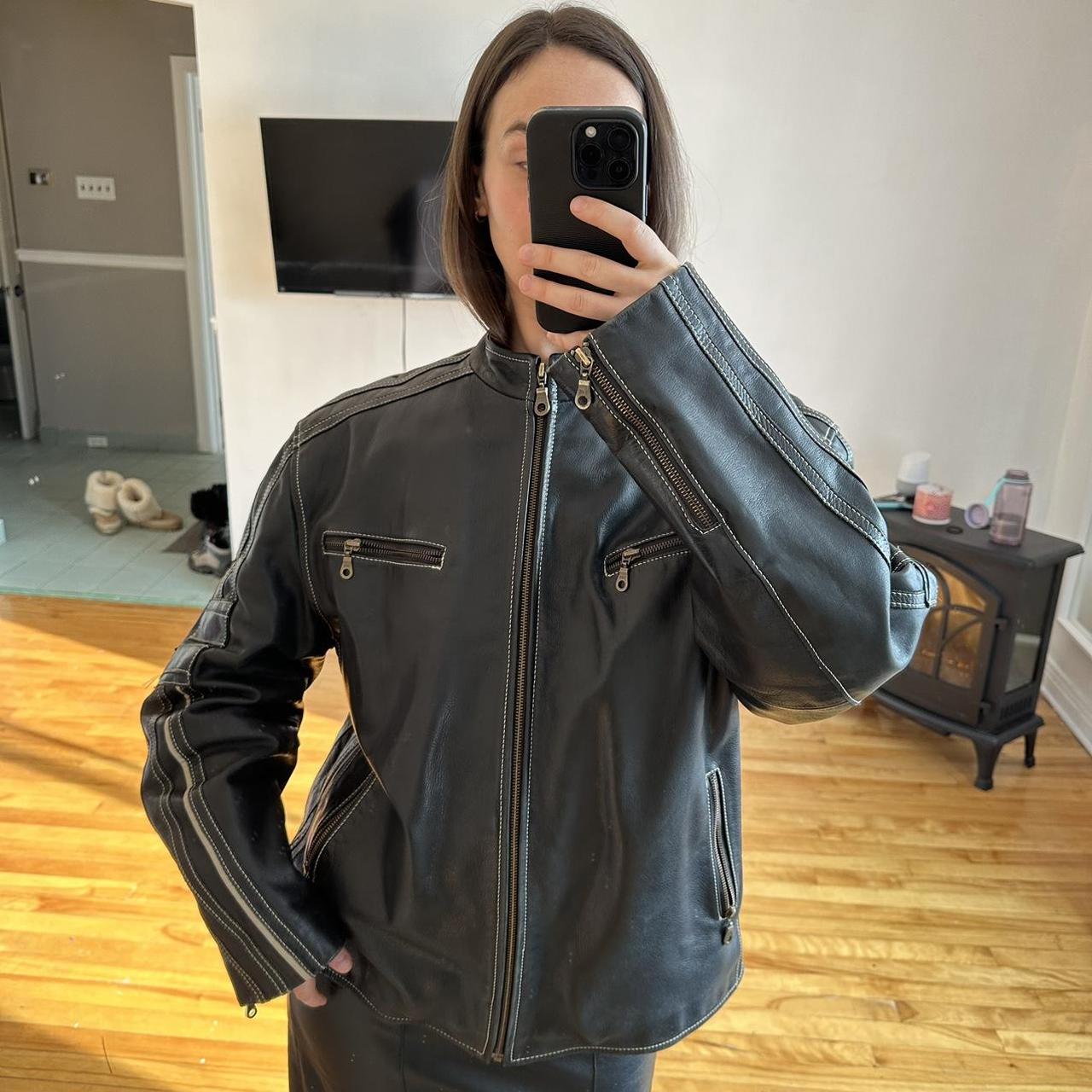 Vintage leather jacket By Dimitri Collection Size... - Depop