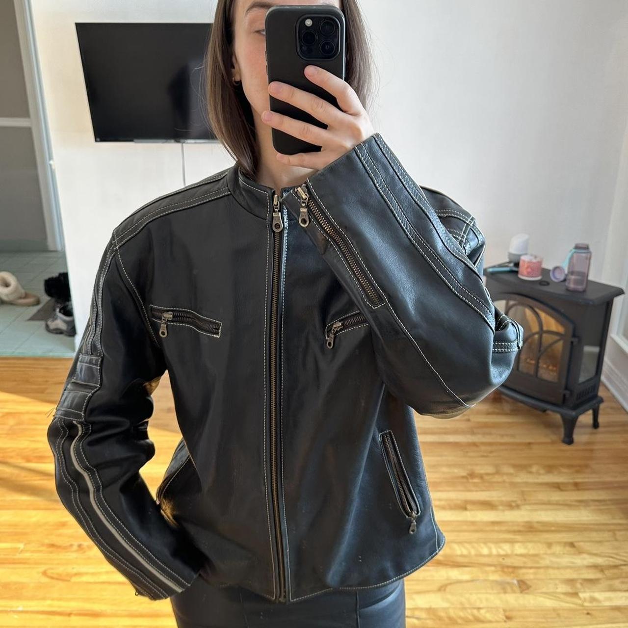 Vintage leather jacket By Dimitri Collection Size... - Depop