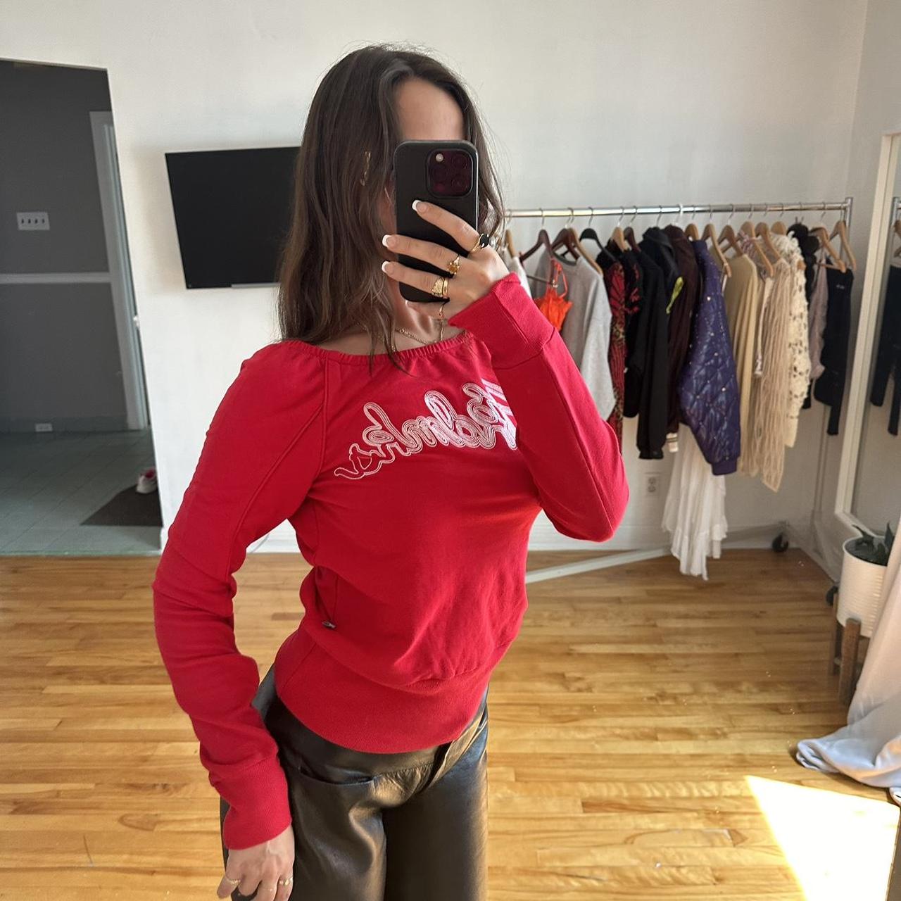 Vintage red Akademiks top with open back Size... - Depop