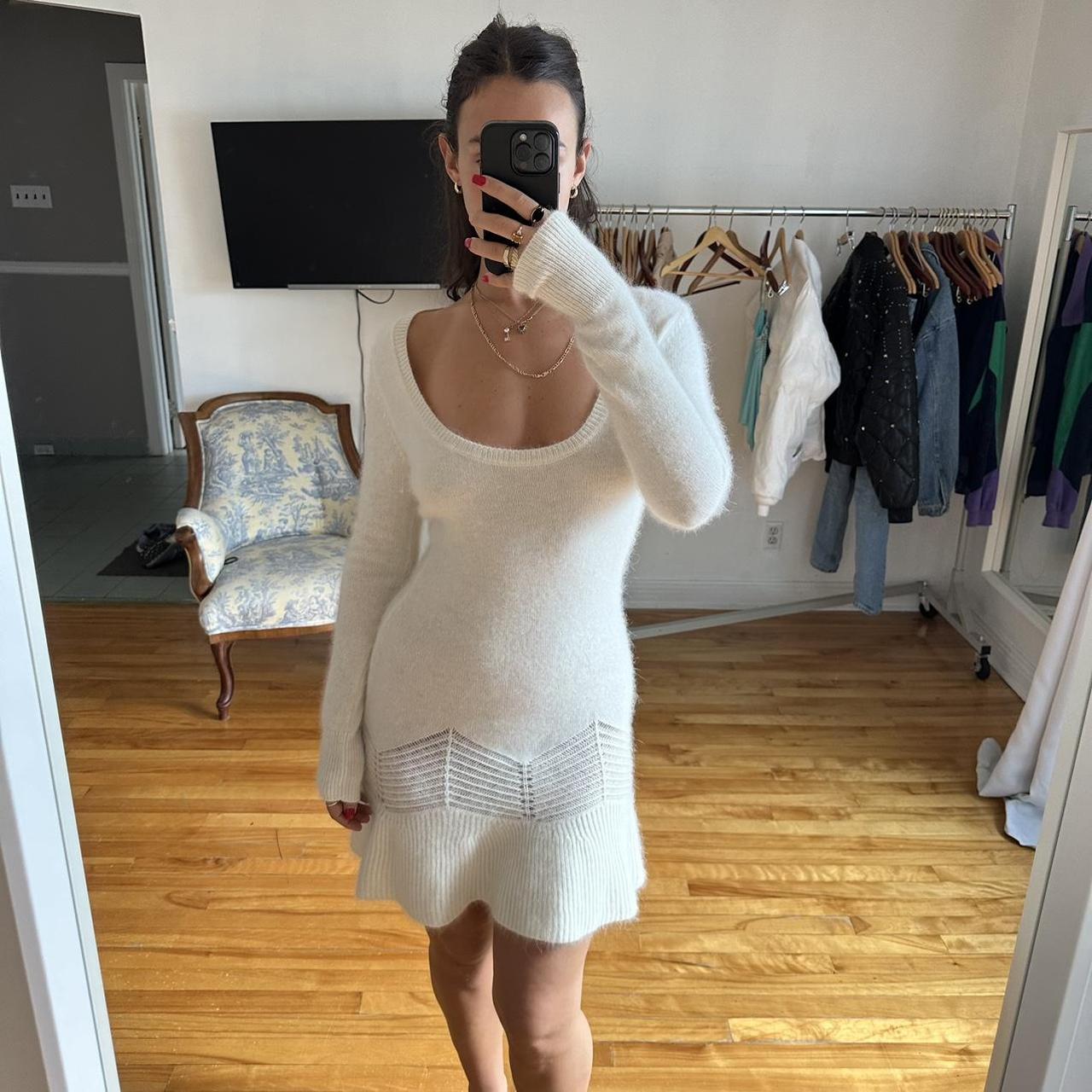 Vintage cream angora dress By Moda... - Depop