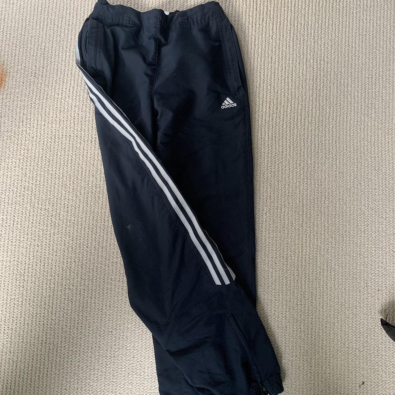 Adidas tracksuit bottoms, waterproof style material.... - Depop