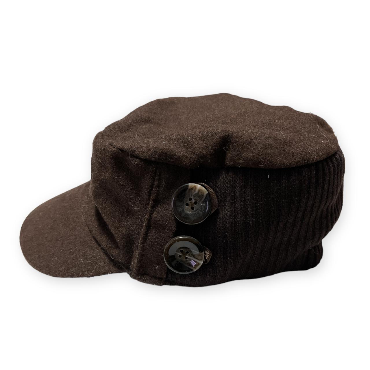 Brown Cadet Kepi Hat Accent Buttons Loops Regular... - Depop