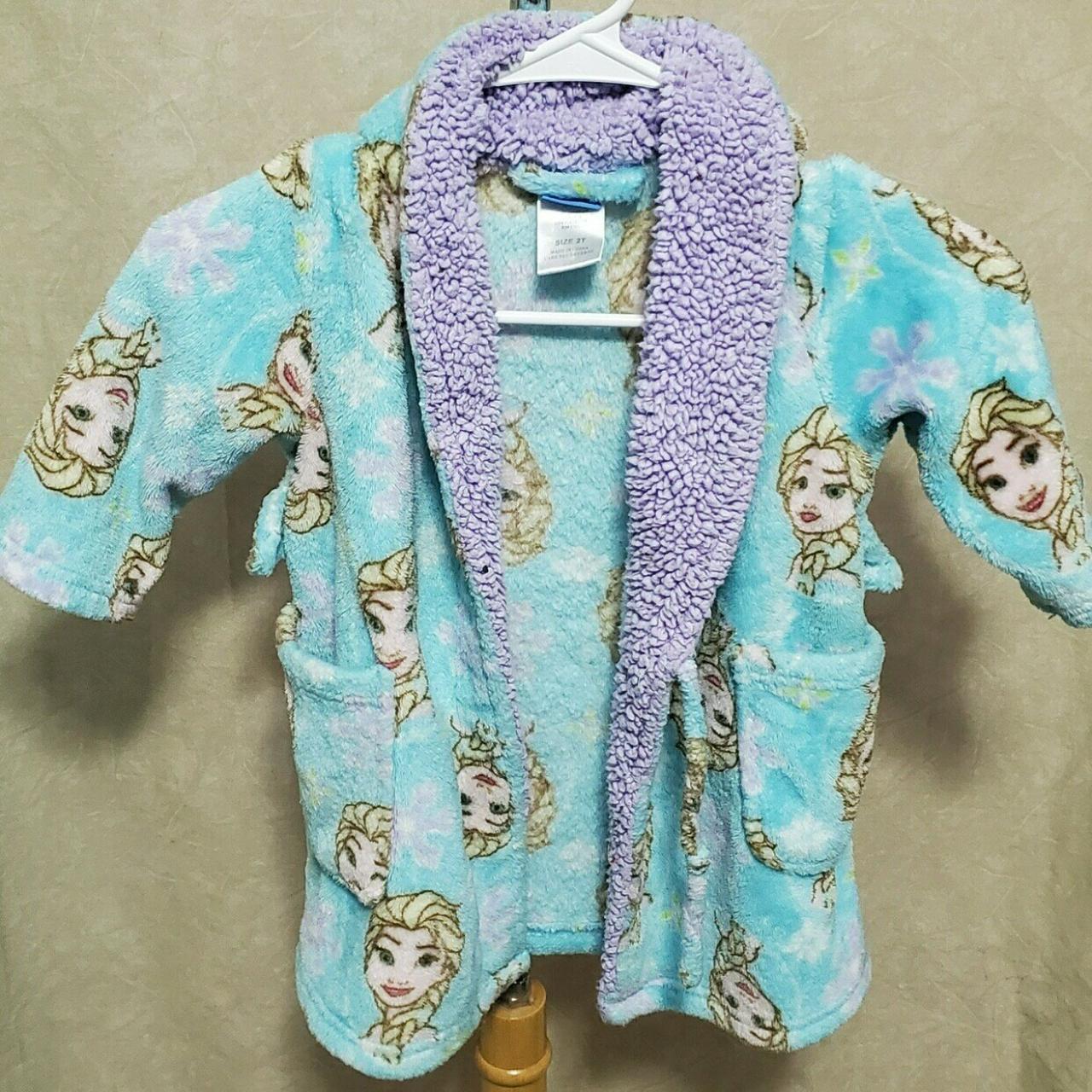 Disney Frozen Elsa Bathrobe Size 2T Purple Blue... - Depop