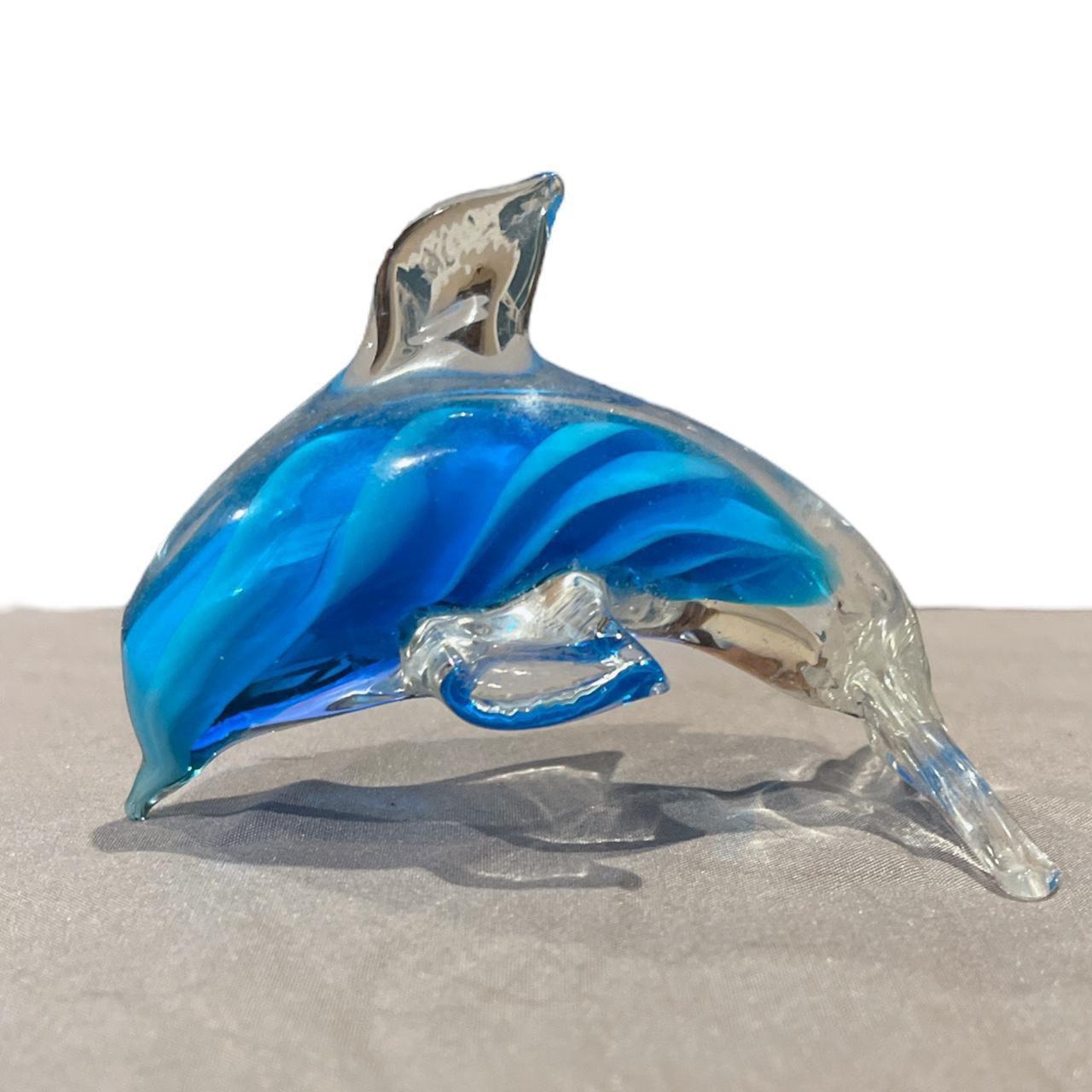 Glass Dolphin Figurine Shelf Decor Nautical Sea... - Depop