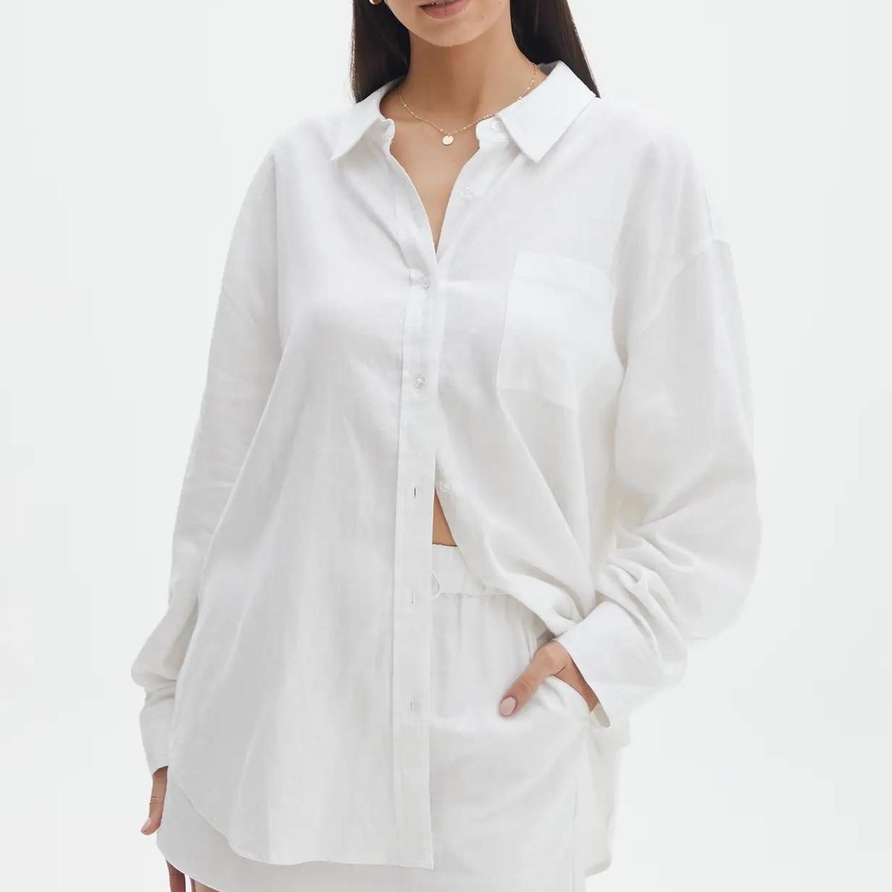 Glassons oversized white shirt Size 12 - Depop