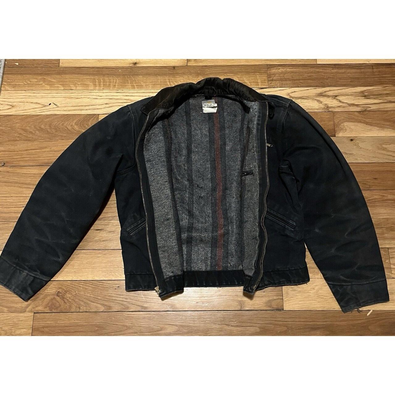 Vintage Carhartt J01 BLK Black Detroit Blanket Lined... - Depop