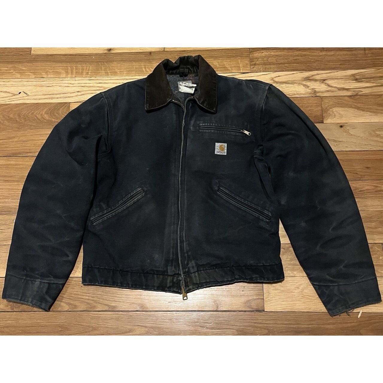 Vintage Carhartt J01 BLK Black Detroit Blanket Lined... - Depop