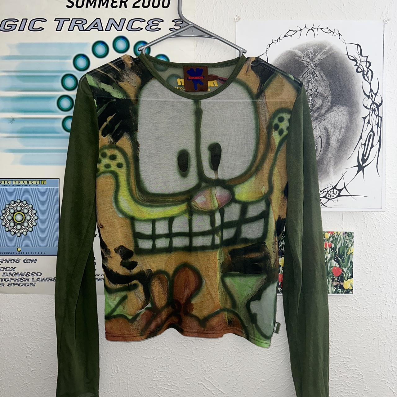 Marc Jacobs Heaven Garfield mesh shirt super cute... - Depop