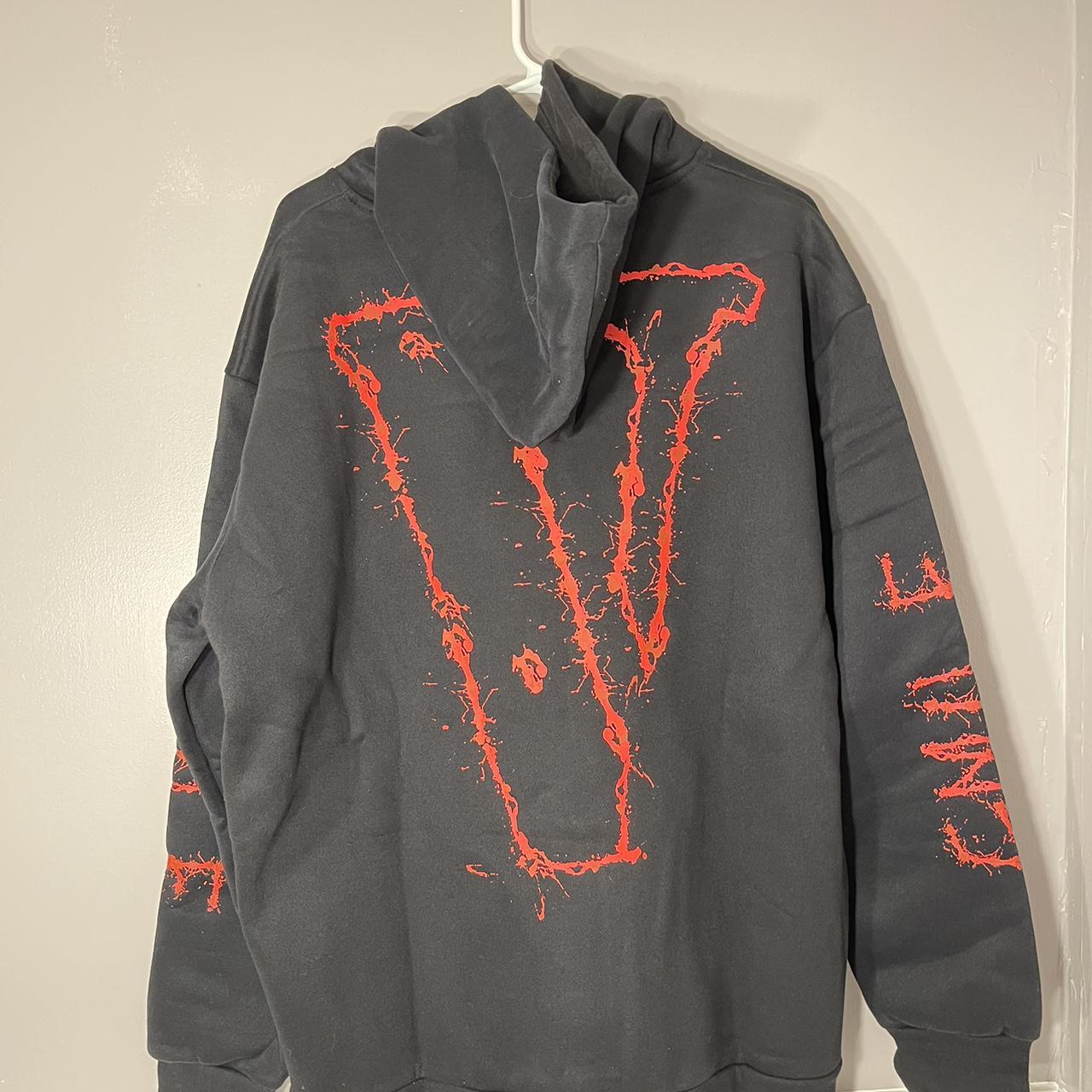 Vlone Men's Black and Red Hoodie | Depop