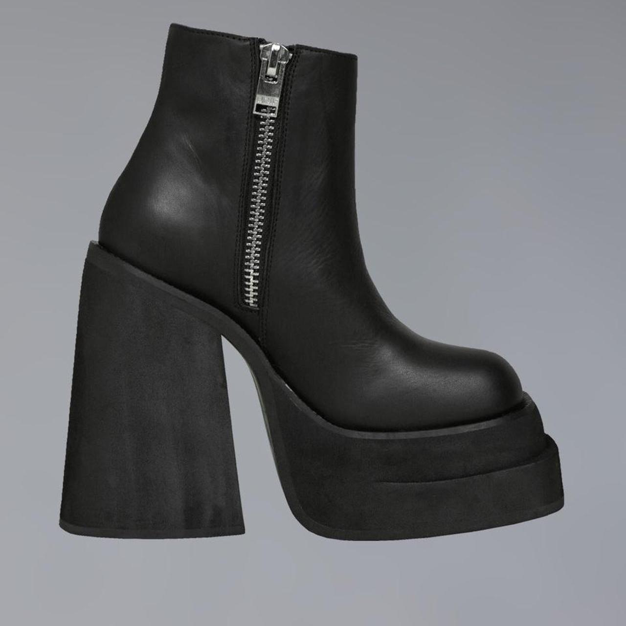 Black Unif Brat Platform Boot Repop, measurements... - Depop