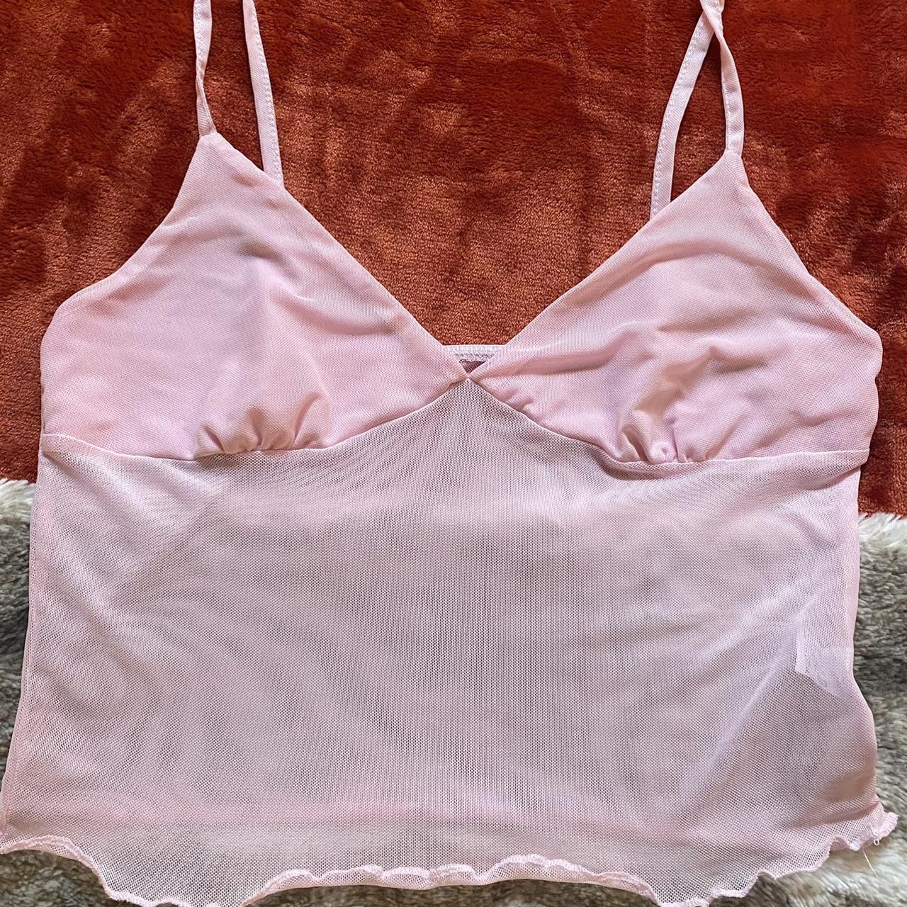 cute mesh pink baby top🌸 - Depop
