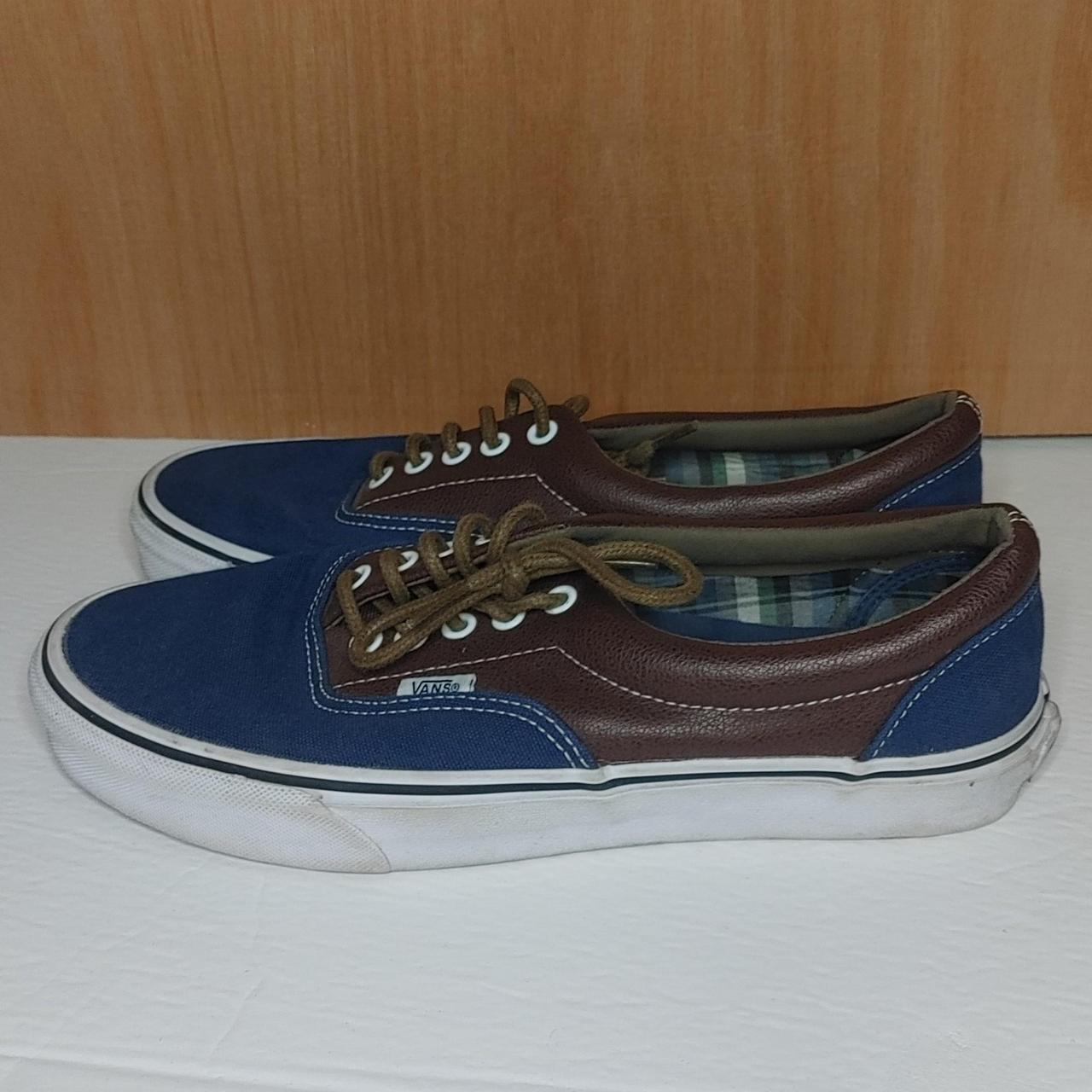 Vans Era Leather Plaid Estate Blue Potting Soil