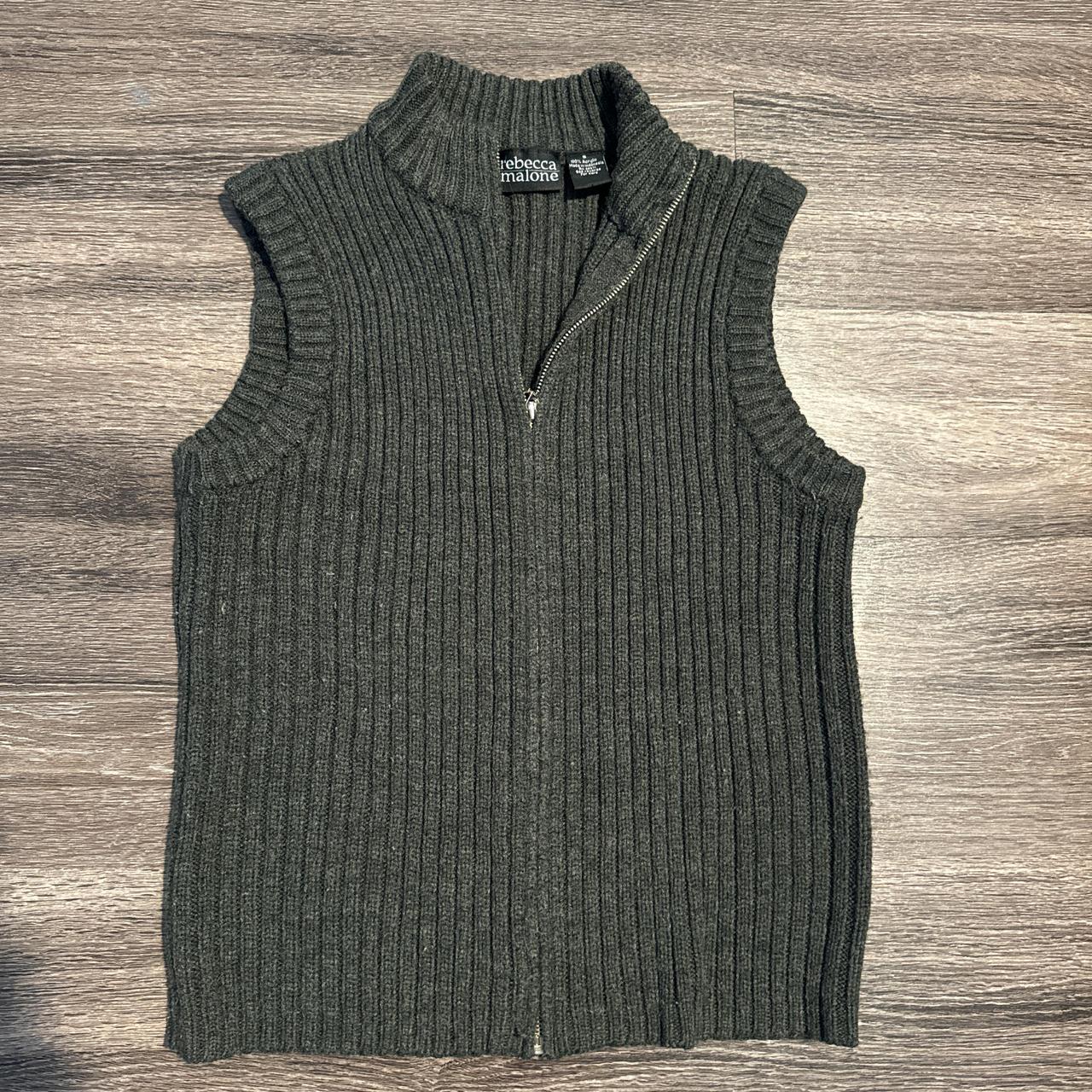 zip up sweater vest size: s #vintage #vests #womens... | Depop