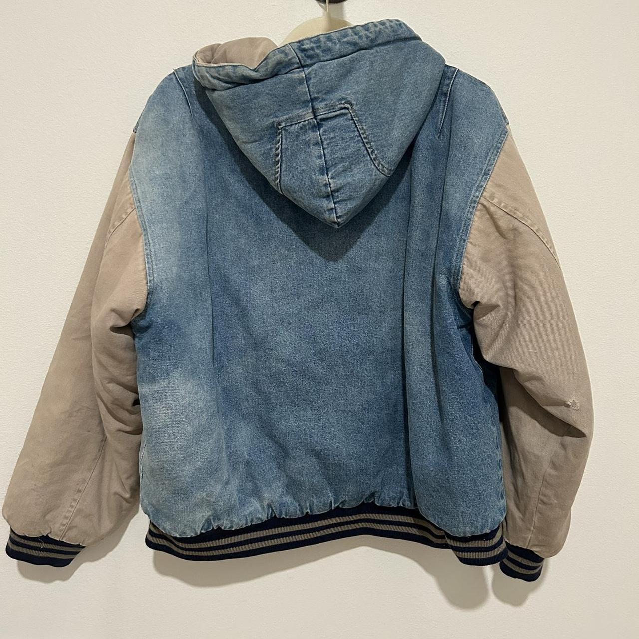 Vintage two toned denim jacket Has some wear... - Depop