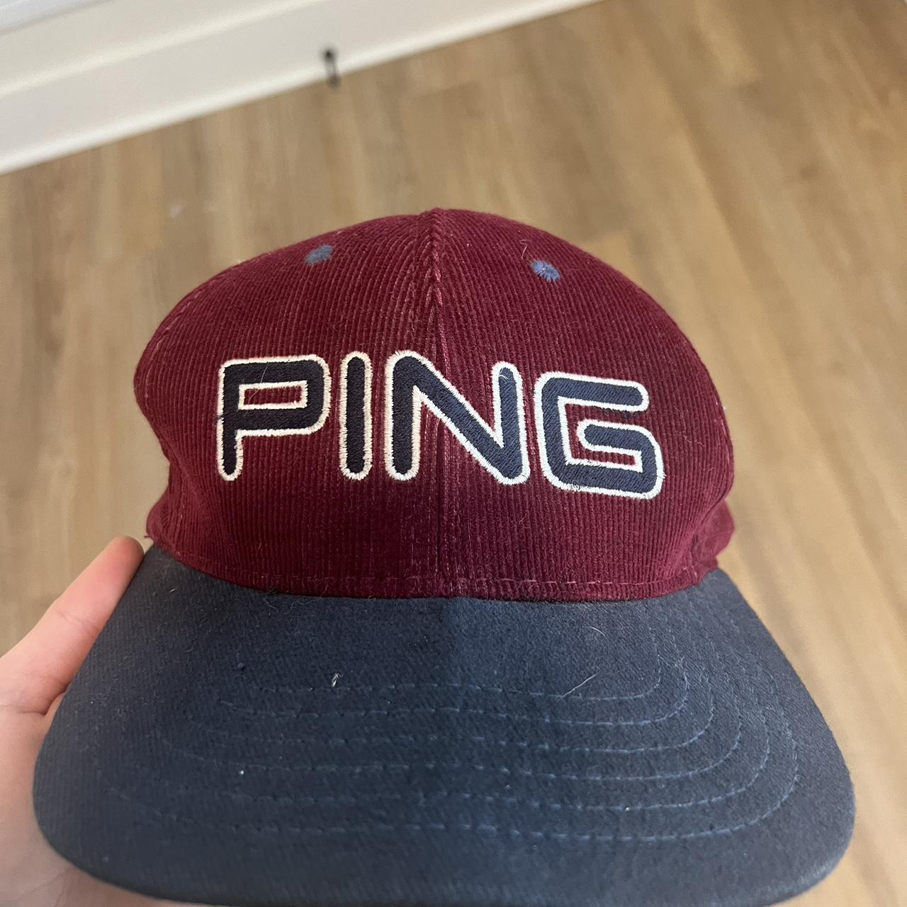 Vintage corduroy ping golf hat Leather strap has a... - Depop