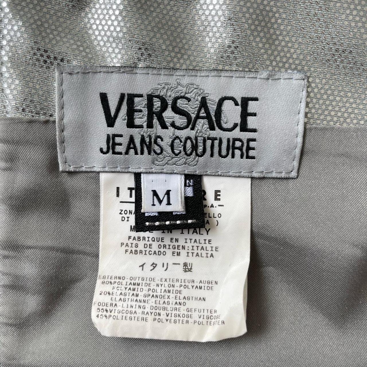 1998 Versace Jeans Couture metallic top with Medusa... - Depop
