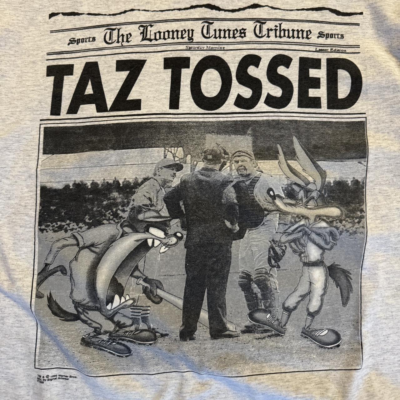 Vintage 1995 Warner Bros “Taz Tossed” Baseball... - Depop