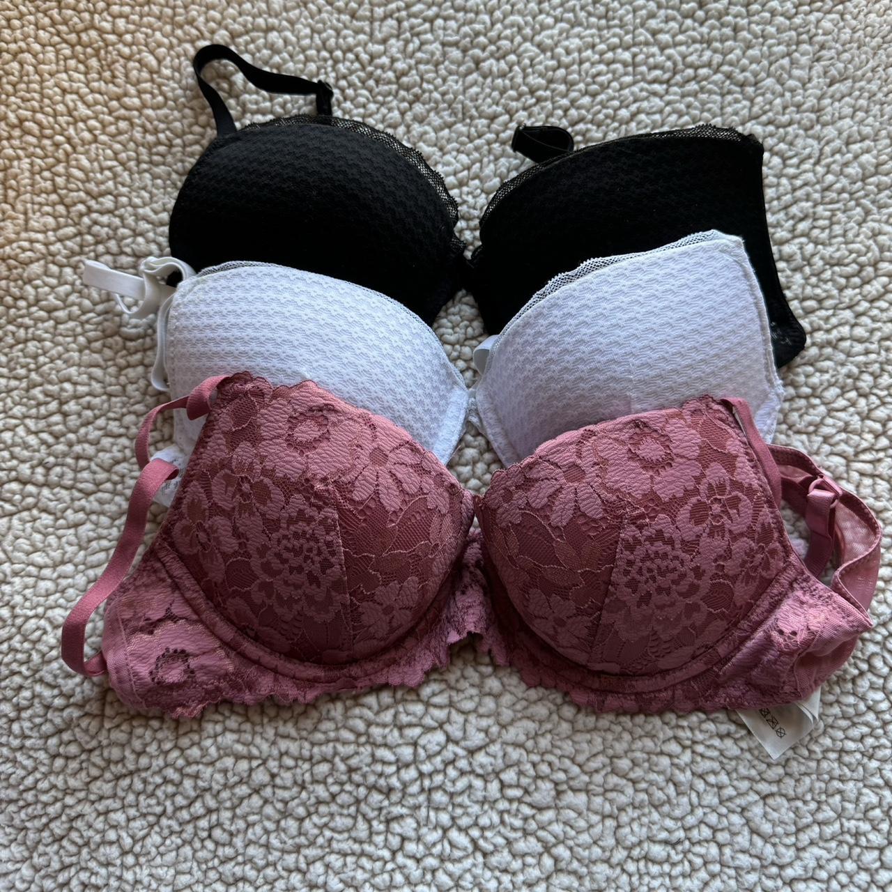 NWOT H&M- Bra Bundle Pack: Black, White, and Pink,... | Depop