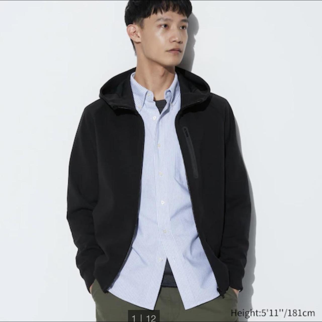 Uniqlo Black Zip Up Perfect condition, couldn’t... - Depop