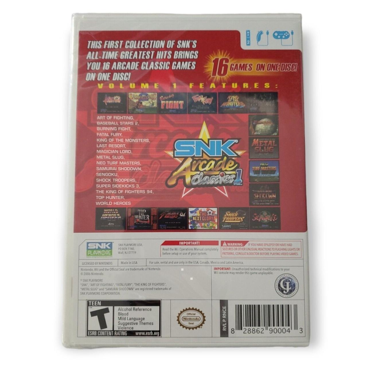 SNK Arcade Classics, Vol. 1 (Nintendo Wii, 2008)... | Depop